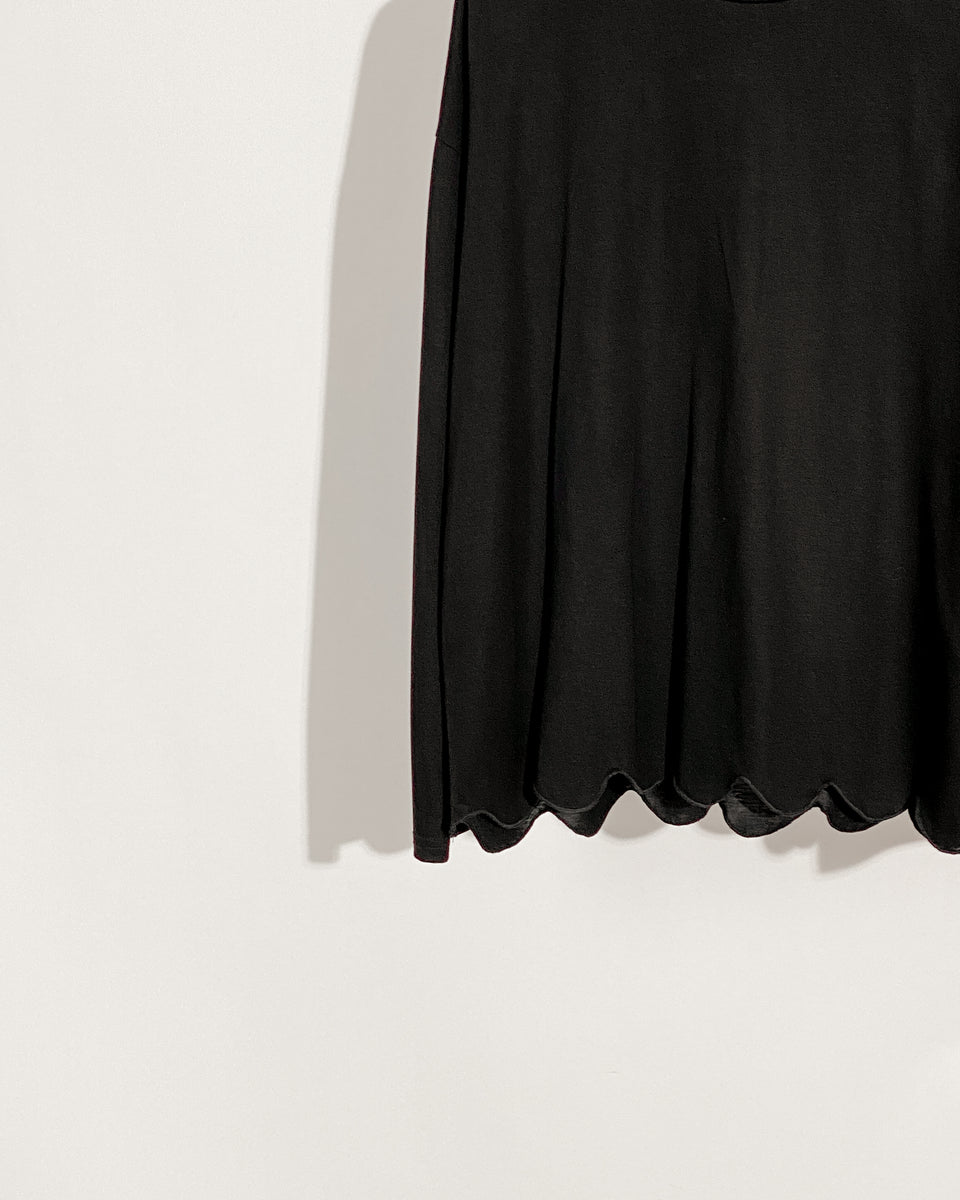 aalis INARI scallop hem L/S top (Black) – aalis.hk