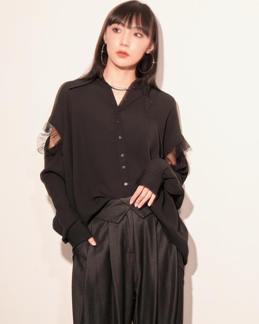 aalis FAIDA removable sleeves shirt (Black) – aalis.hk
